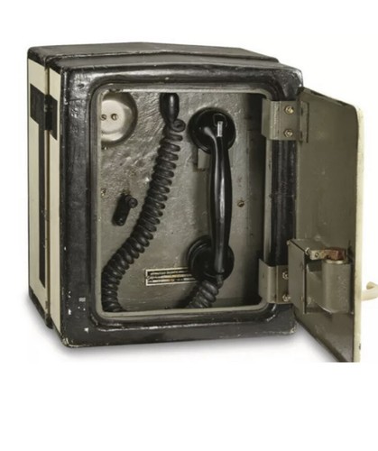Antique Electric Cast Iron Railroad Telephone Box with Phone, Man Cave ...