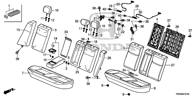 Genuine Honda Seat Back *YR400L* 82150-TR6-A61ZC | eBay