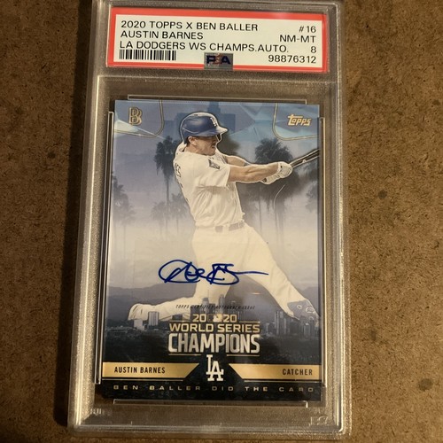 Austin Barnes Auto Autograph PSA 8 Ben Baller Dodgers World Series | eBay