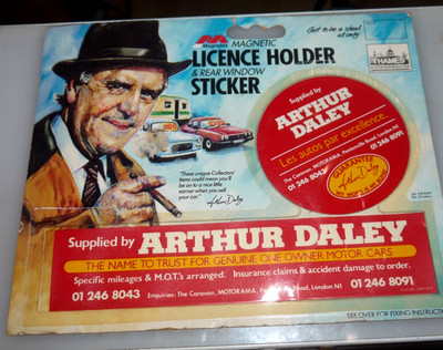 Factory Sealed Arthur Daley Magnetic Tax Disc Holder & Rear Window ...