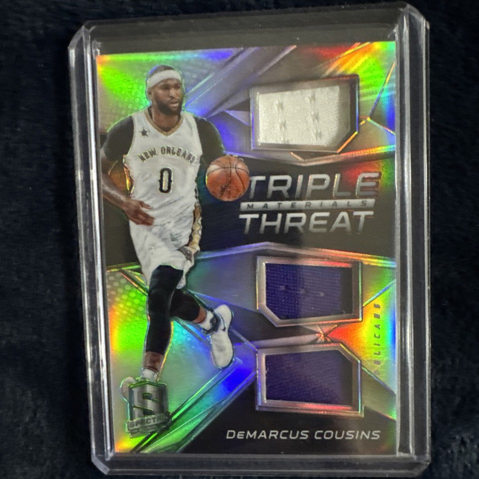 2016-17 Panini Spectra - Triple Threat Materials DeMarcus Cousins #11 / ...