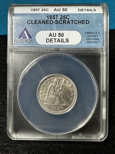 1857 Seated Liberty Quarter AU 50 Details Cleaned/Scratched | eBay