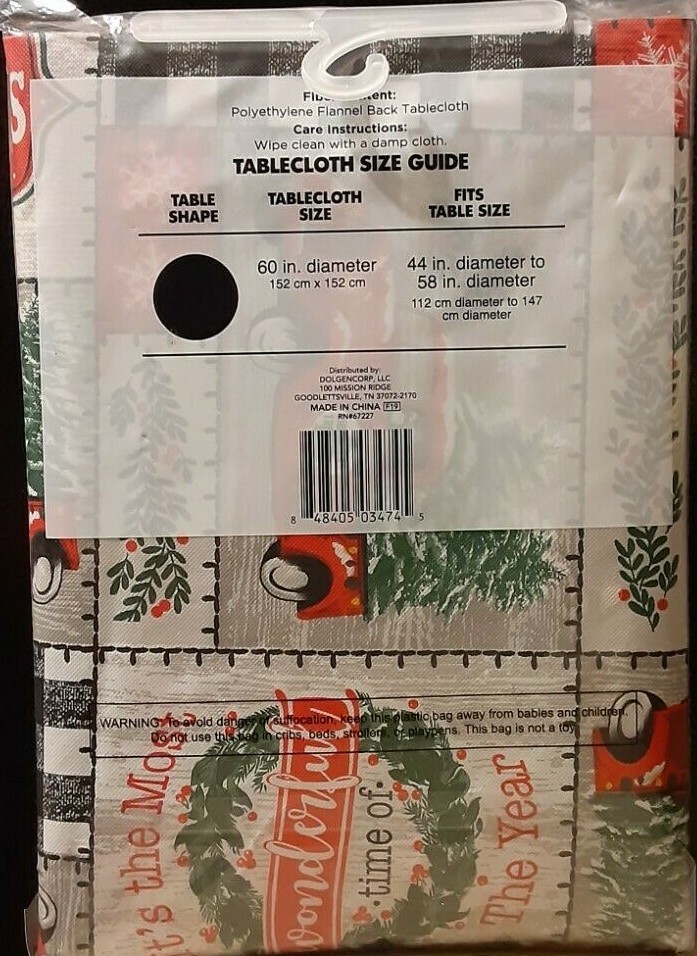 Holiday Style Christmas Tree Farm Quilt Pattern Vinyl 60" Round ...
