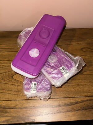 Tupperware Ice Cube Fresh N Pure Trays w Magenta Seals 14 Slot ...