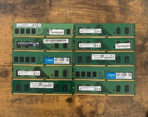 BULK LOT OF 10x UNITS of 4GB DDR4 Desktop RAM SAMSUNG, HYNIX etc. (10x ...