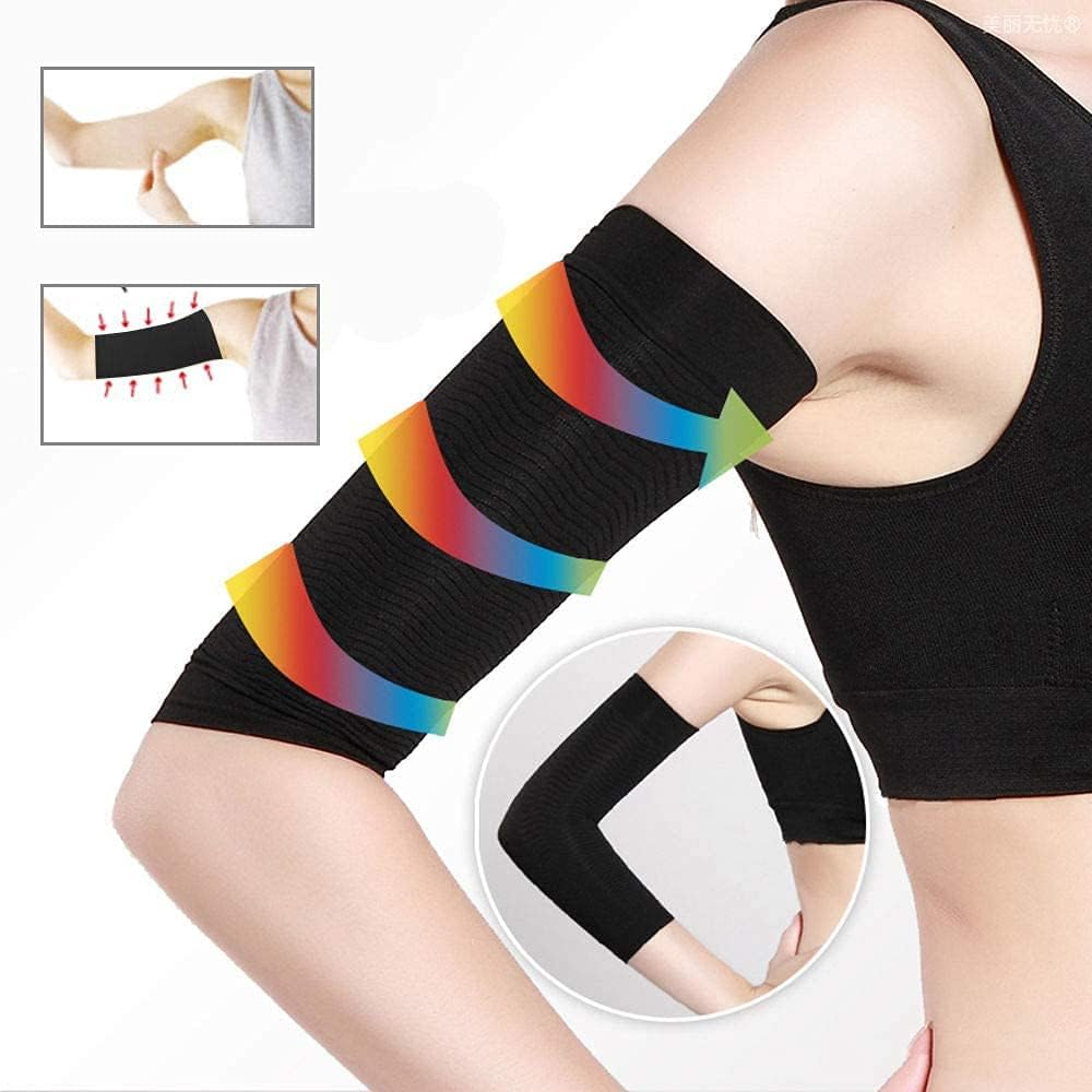 2 Pair Arm Slimming Shaper Wrap, Arm Compression Wrap Sleeve Helps Lose ...