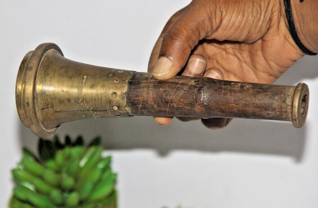 Vintage Wooden & Brass Handcrafted Chilam/Tobacco Hukka Pipe 33 | eBay