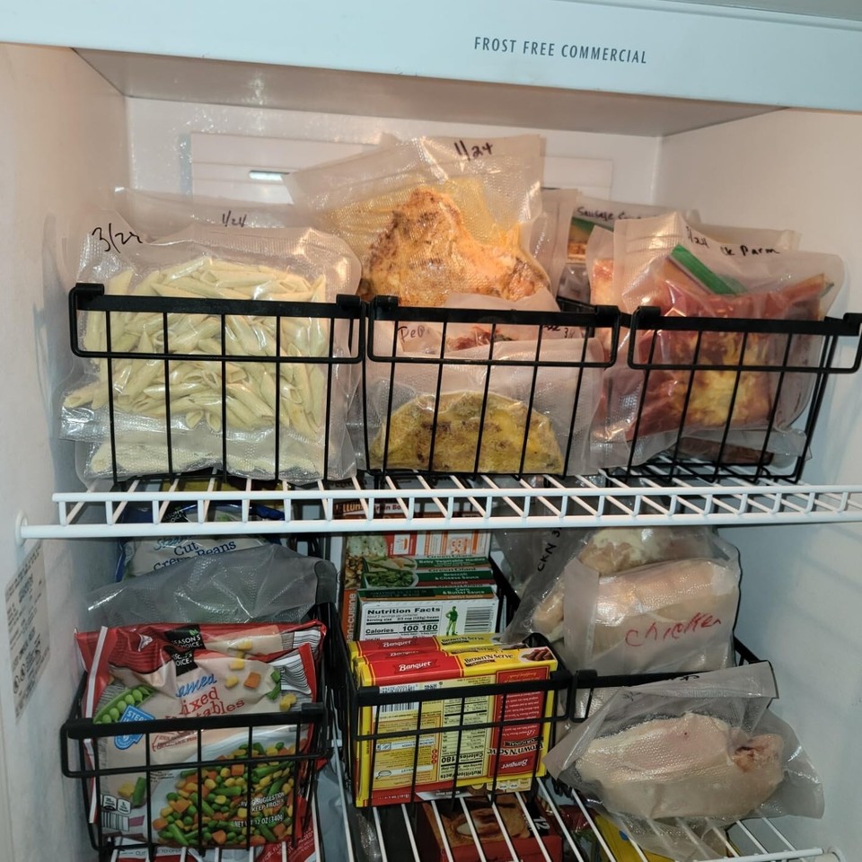 4-Pack Stackable Freezer Organizer Bins for 5-7 Cu.Ft Chest Freezer ...