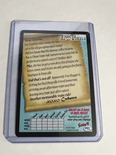 My Little Pony Trading Card 2017 Series 4 Logic Puzzle Princess Cadance ...