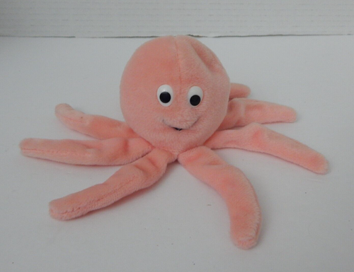 Ty* Beanie Babies ~ 'Inky' The Pink Octopus* 1993 * NO Hang Tag* Faded ...