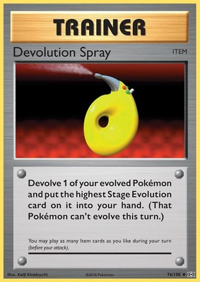 Devolution Spray 76/108 XY Evolutions Uncommon Trainer Pokemon Card TCG ...