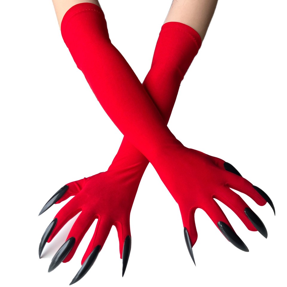 Halloween Cat Women Costume Accessories Black Cat Claw Gloves for ...