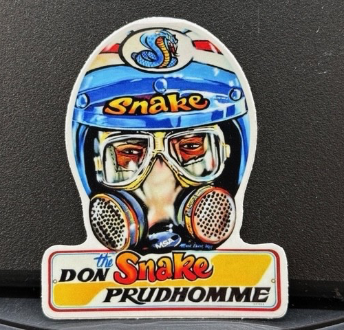 "VRHTF NHRA RARE "DON THE SNAKE PRUDHOMME" COOL FACE MASK 3" X 3.75 ...