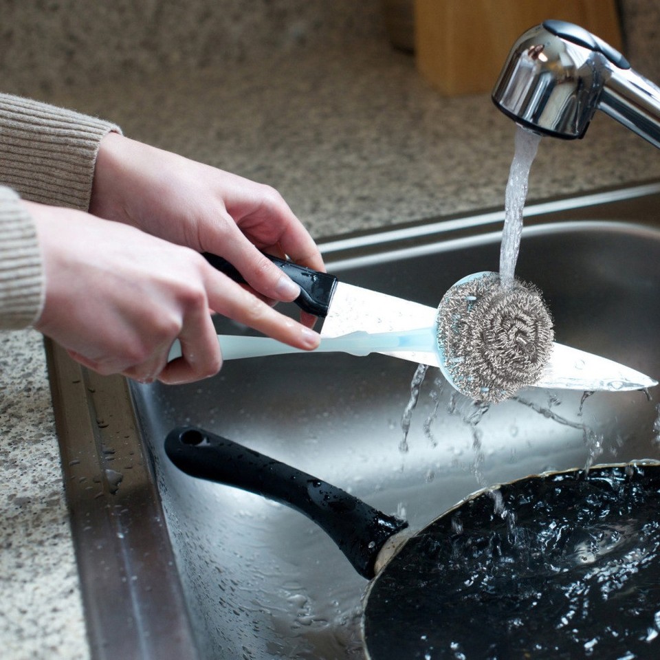 Dish Washing Brush Steel Cleaning Pot Cleaner Scrubber Stainless ...