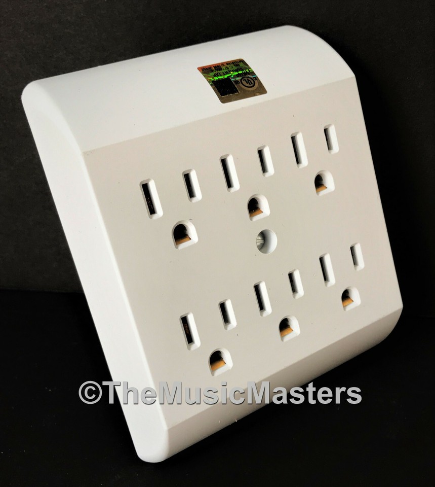 4X AC Wall Plug 6 Outlet Tap Power Splitter 6-Way Electric Socket ...