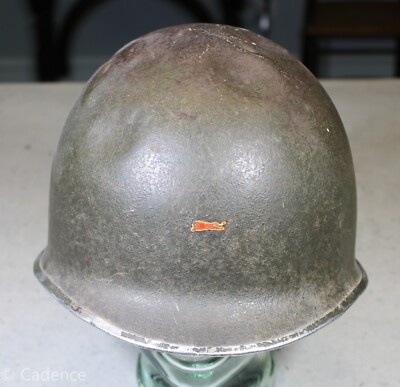 US WW2 Named Painted FS FB Fixed Bale M1 Helmet Shell. Unknown Insignia ...