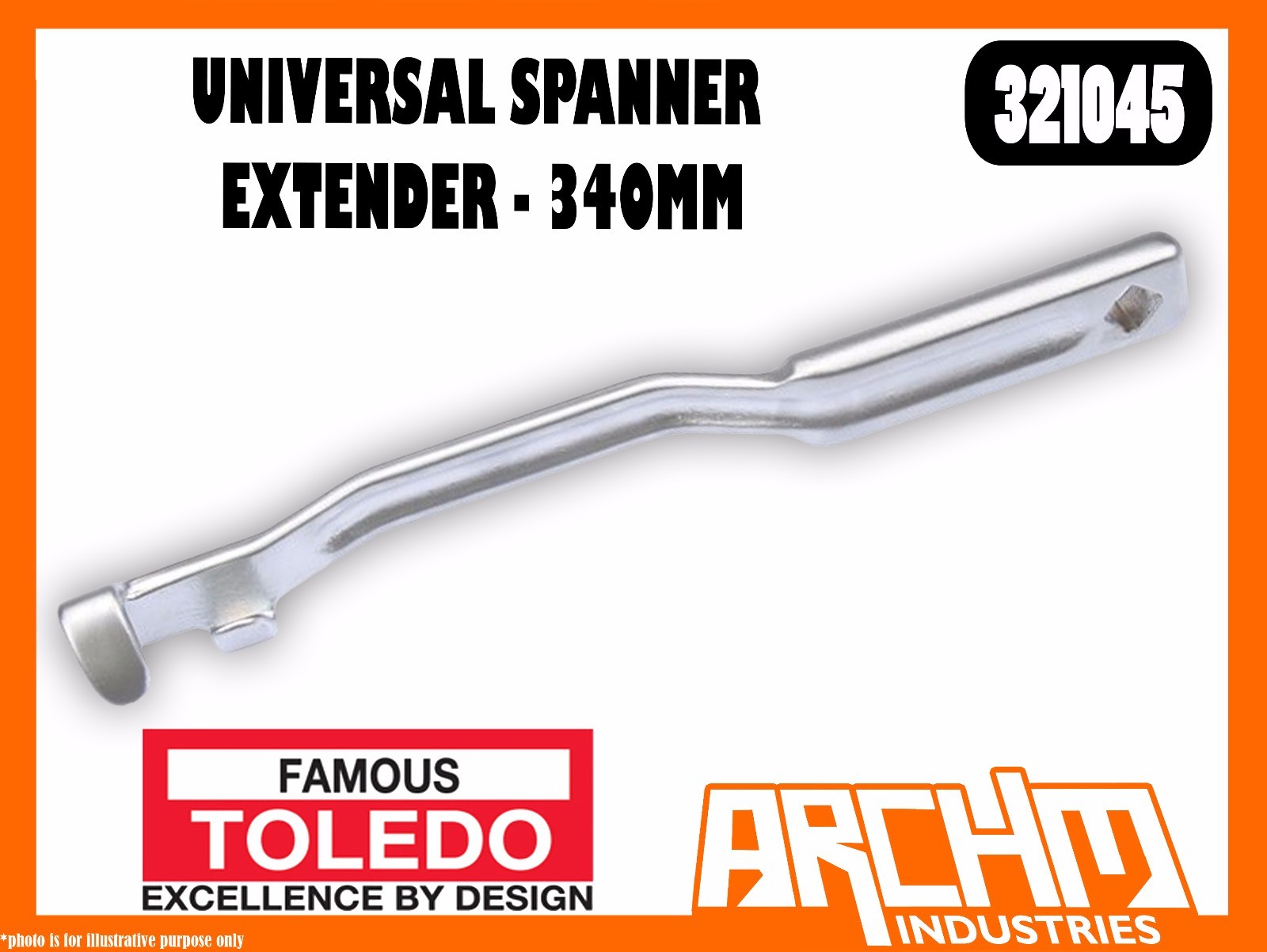 TOLEDO 321045 - UNIVERSAL SPANNER EXTENDER - 340MM - EXTRA REACH LENGTH ...