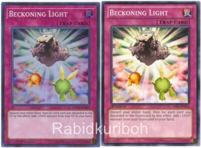 Yugioh Beckoning Light (Super Rare) + Beckoning Light (Common) Set | eBay