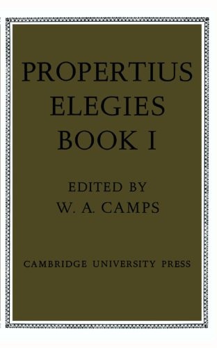 PROPERTIUS: ELEGIES BOOK I (BOOK 1) By W. A. Camps **Mint Condition ...