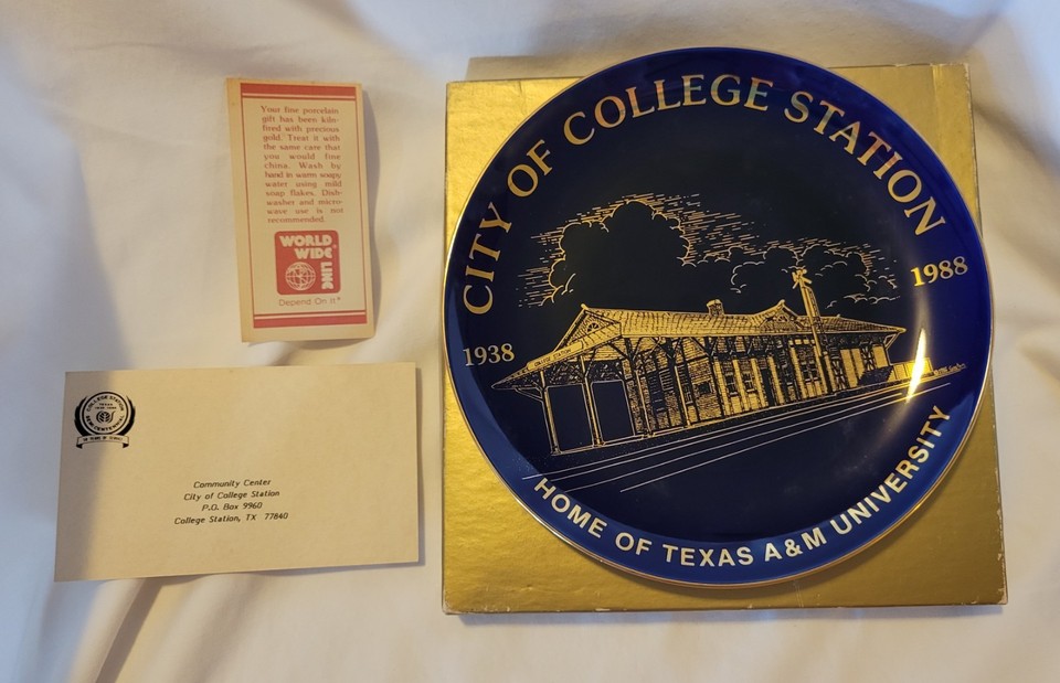 CITY OF COLLAGE STATION HOME OF TEXAS A&M UNIVERSITY GASTON VTG PLATE ...