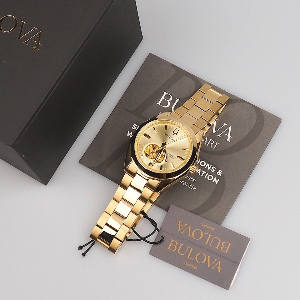 Bulova Classic Surveyor 97A182 Gold Tone Stainless Steel Men's ...