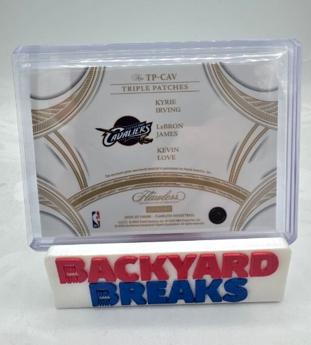 2024-25 FLAWLESS TRIPLE PATCH GAME USED LEBRON JAMES KYRIE IRVING /25 ...