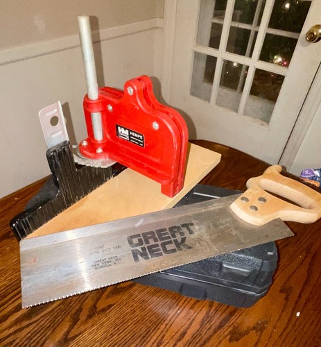 Vintage Hempe 3616 Precision Miter Box Angle Saw & 12 Point Mitre Back ...