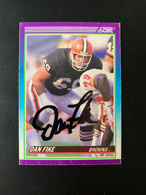 Dan Fike Signed 1990 Score #543 Rookie Card Cleveland Browns Autograph ...
