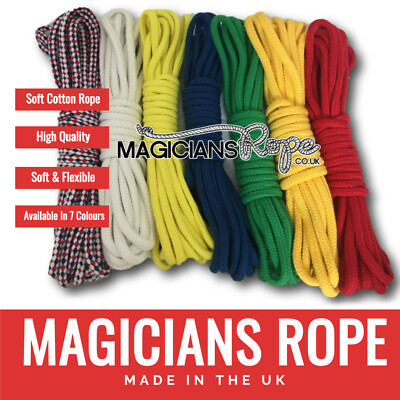 Magicians Soft Cotton Rope 8mm Magic Tricks Bondage Rope 10 Metre (35ft ...