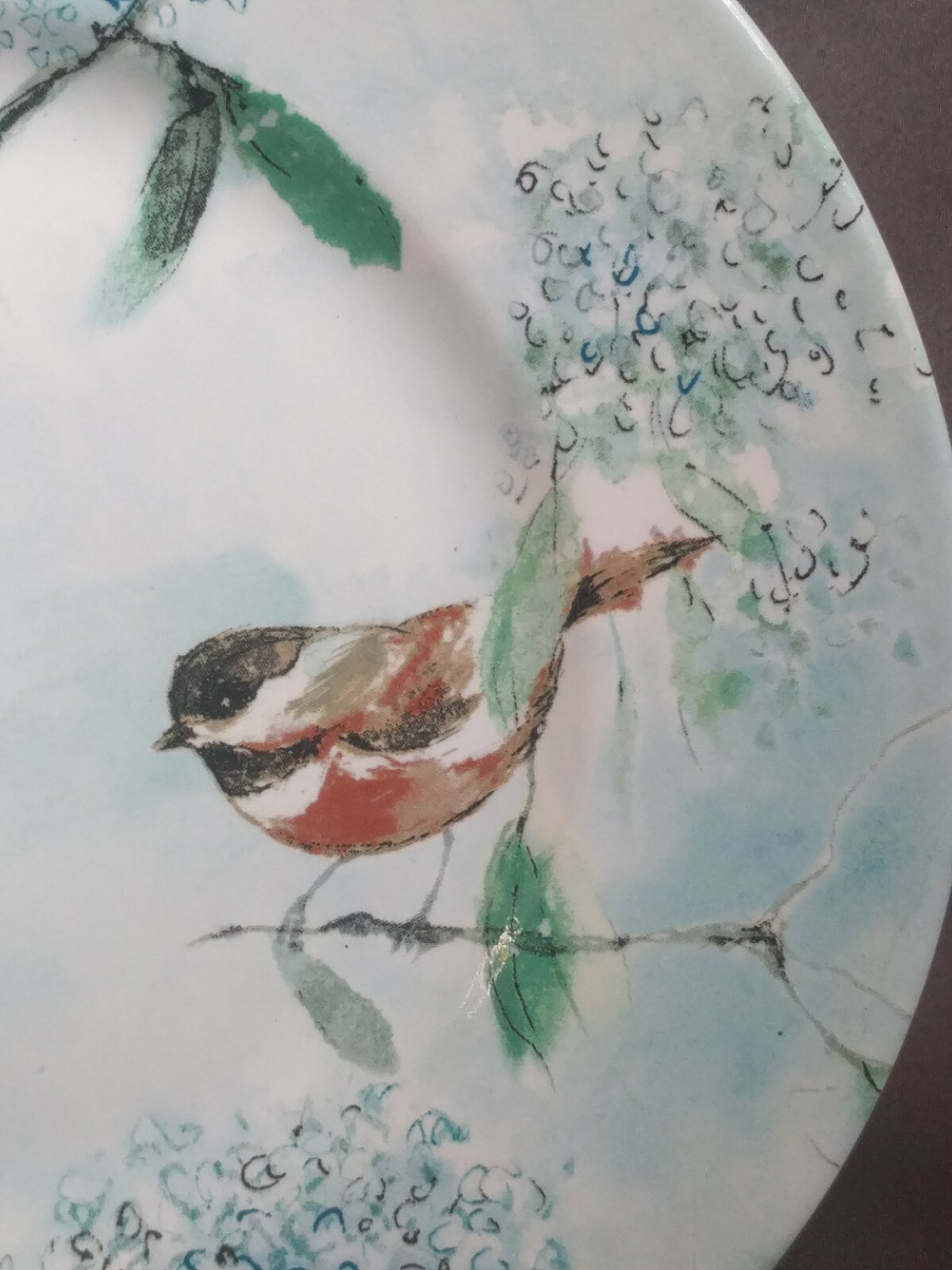 222 FIFTH Fine Porcelain “ TILLY “ 8 1/2" Salad Plate INDONESIA Birds ...