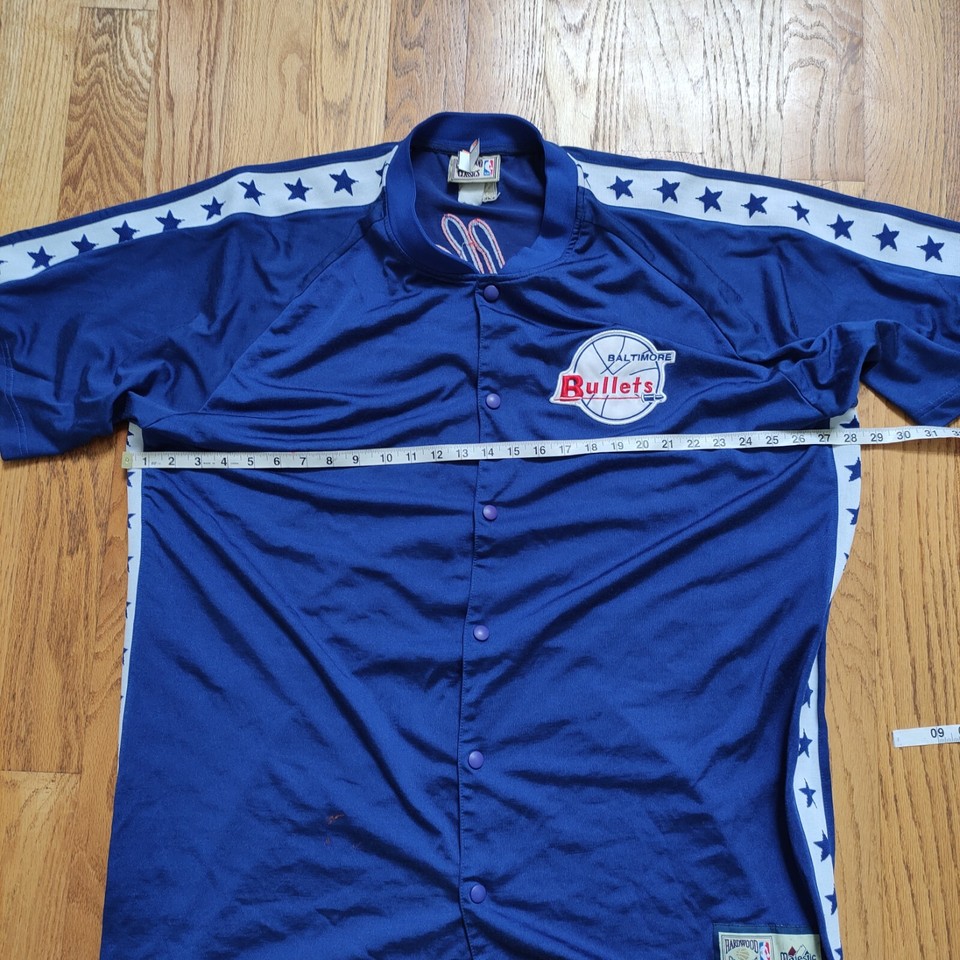 Vintage NBA Baltimore Bullets Hardwood Classic Majestic Warm Up Jersey ...
