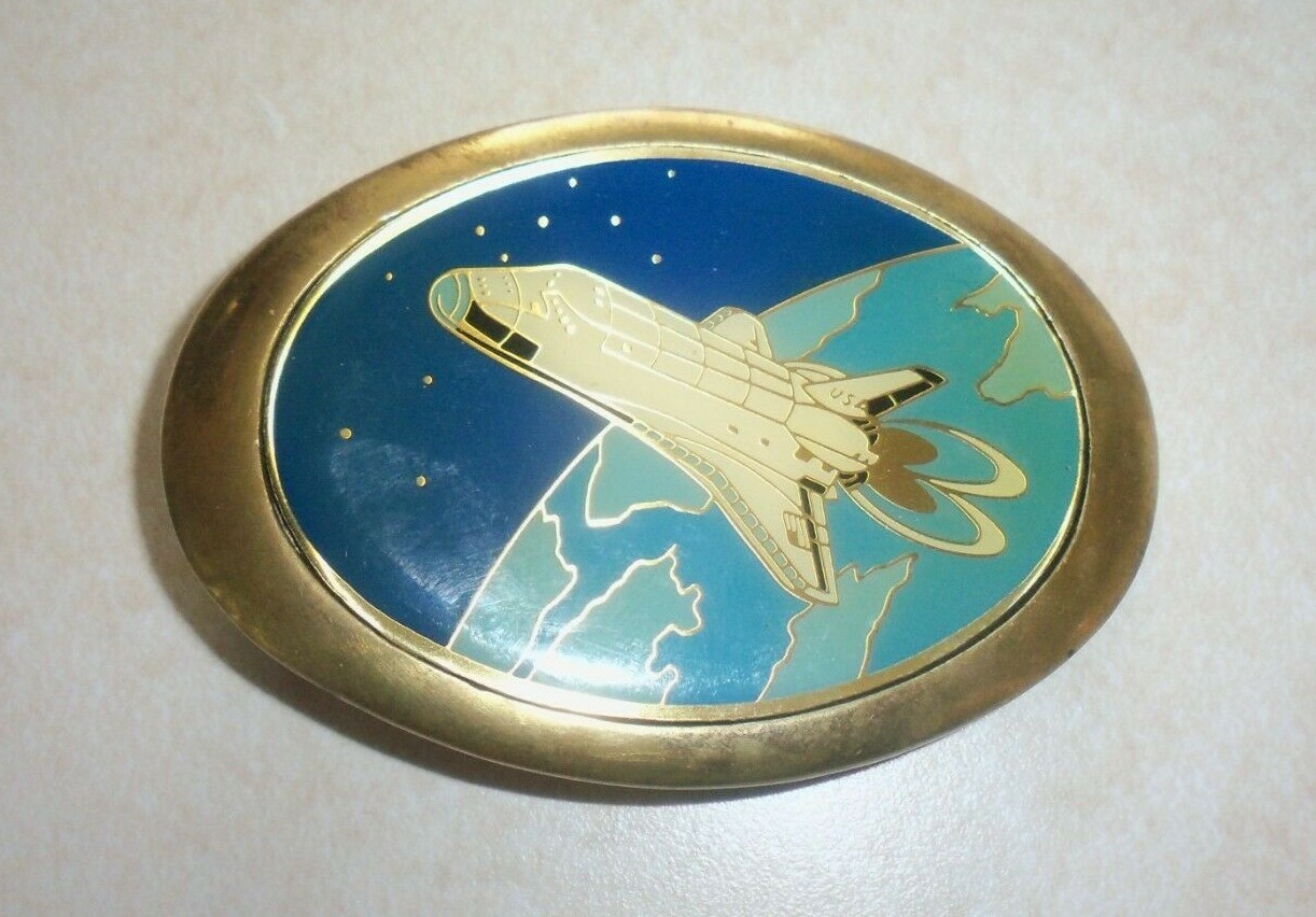Spaceship Belt Buckle - RARE - Solid Brass - Baron Bu… - Gem