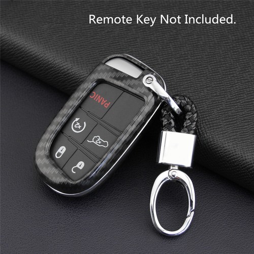Carbon Fiber Look Car Key Case Cover Holder For Jeep Dodge Chrysler ...