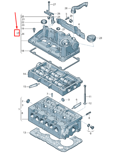 New SKODA RAPID NH Cylinder Head Cover 04B103469K NO IMPORT DUTIES TO ...