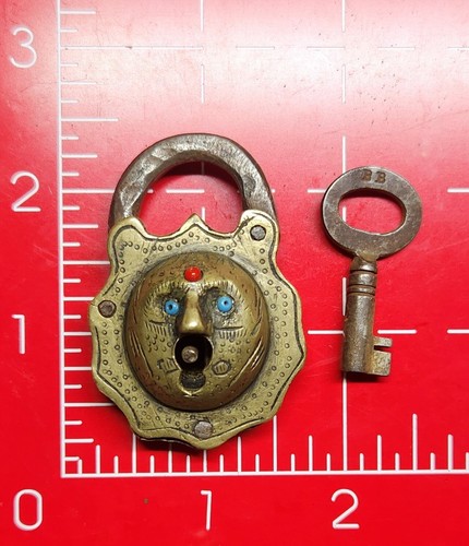 Unusual Vintage Brass Lions Face Figural Padlock. Middle Eastern? | eBay