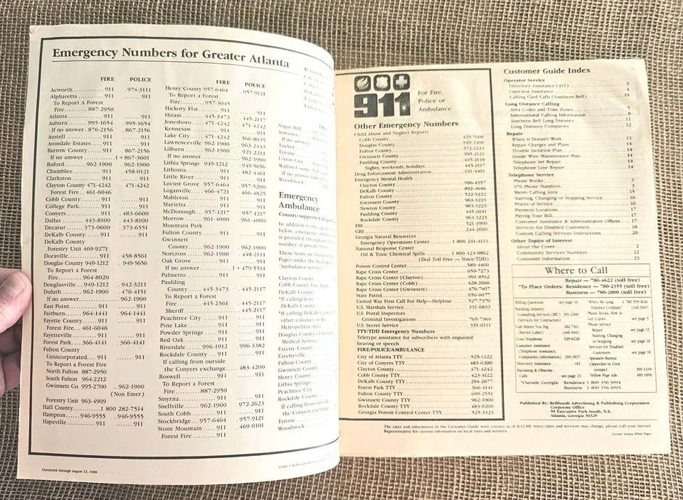 Dec 1988-89 Southern Bell Bellsouth Greater Atlanta Business Phone Book ...