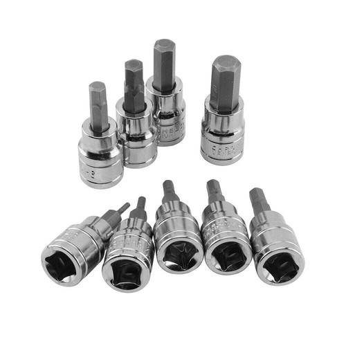 9pcs Allen Key Sockets Hex Bit Socket Set 3/8" Drive Drill Metric Tools ...