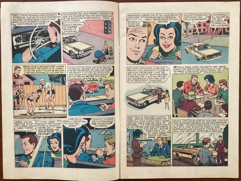 1965 Chrysler Corp. Real Fun of Driving Comic Book Brochure Original ...
