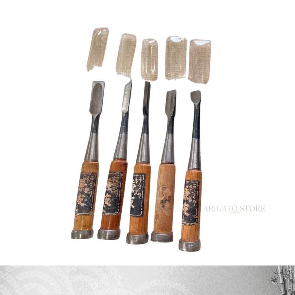 Kanetomo Japanese Chisel Set 5pcs – Oire Nomi Woodworking Tools – Made ...