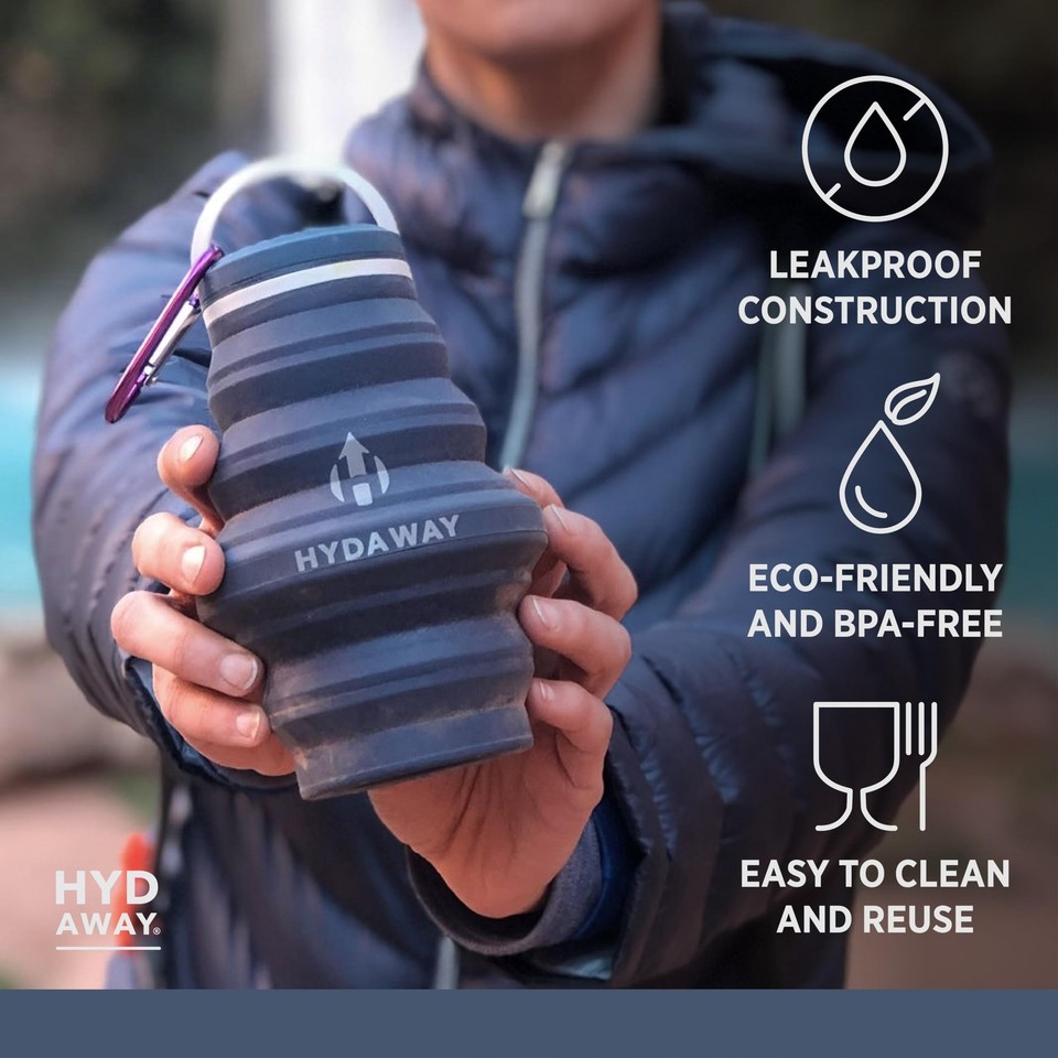 17oz Travel Collapsible Water Bottle - BPA-Free, Leakproof, Lightweight ...