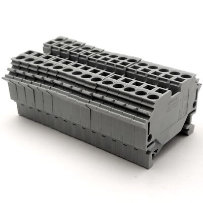 Lot of 14 WAGO 281-601 Terminal Block, 1-Pole 800V 32A, 12-28AWG, DIN ...
