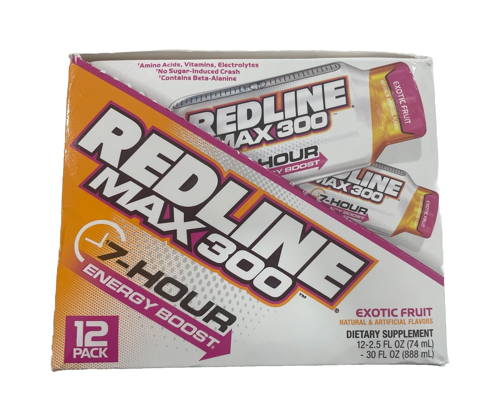 12 VPX Redline Max 300 7hrs Energy Boost Shot Exotic Fruit 2.5 Oz | eBay