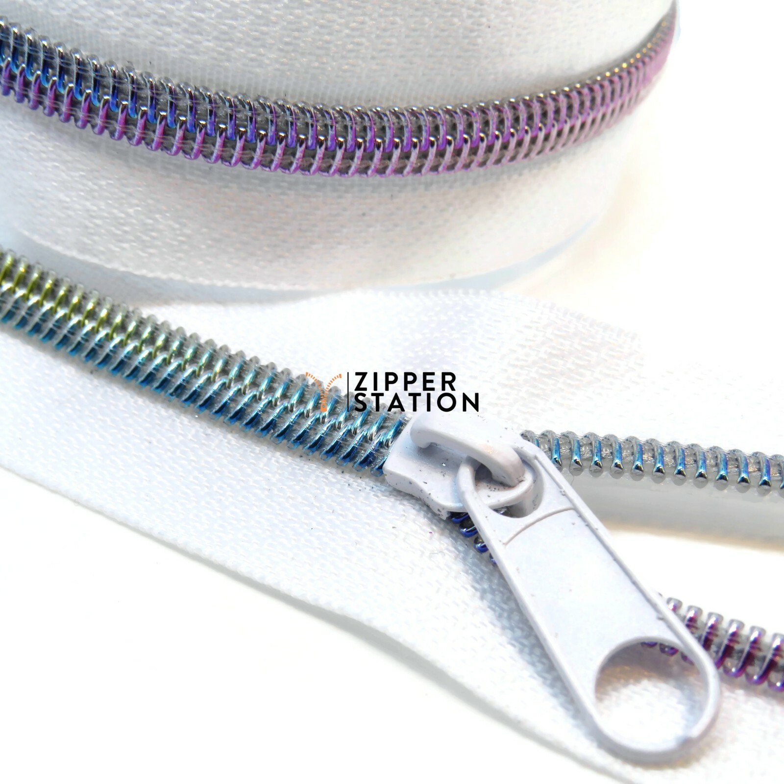 Rainbow Continuous Zip Chain No 5 Weight - Craft zipper for cases, bags ...