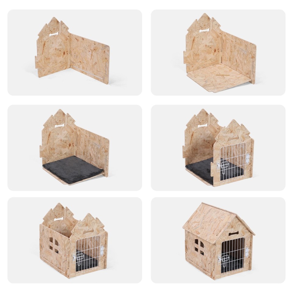 PYpetmia Wooden Dog House Small Dog Room Pet Kennel Cat Resting Room ...