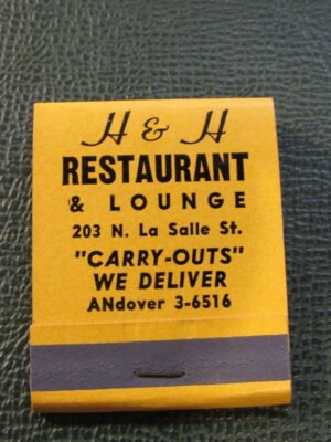 Matchbook - H&H Restaurant Lounge Chicago IL Robinson Dairy FULL | eBay