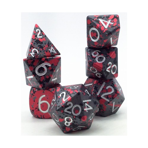 Level Up Dice Dice Triple Anodized Poly Set - Grey, Red, & Black (7 ...
