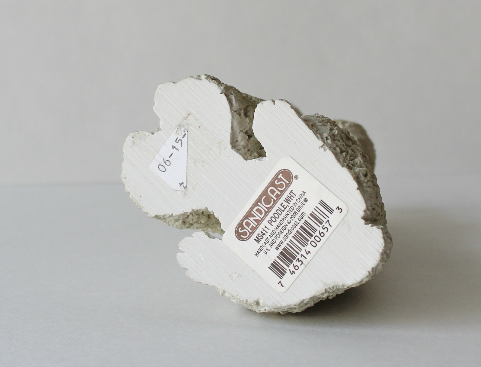 White Poodle Sculpture Pink Ribbon Collar Sandicast Signed Brue | eBay