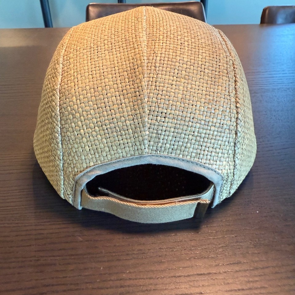 Lands' End Straw Baseball Cap Beige Adjustable Strap Summer Beach Sun ...