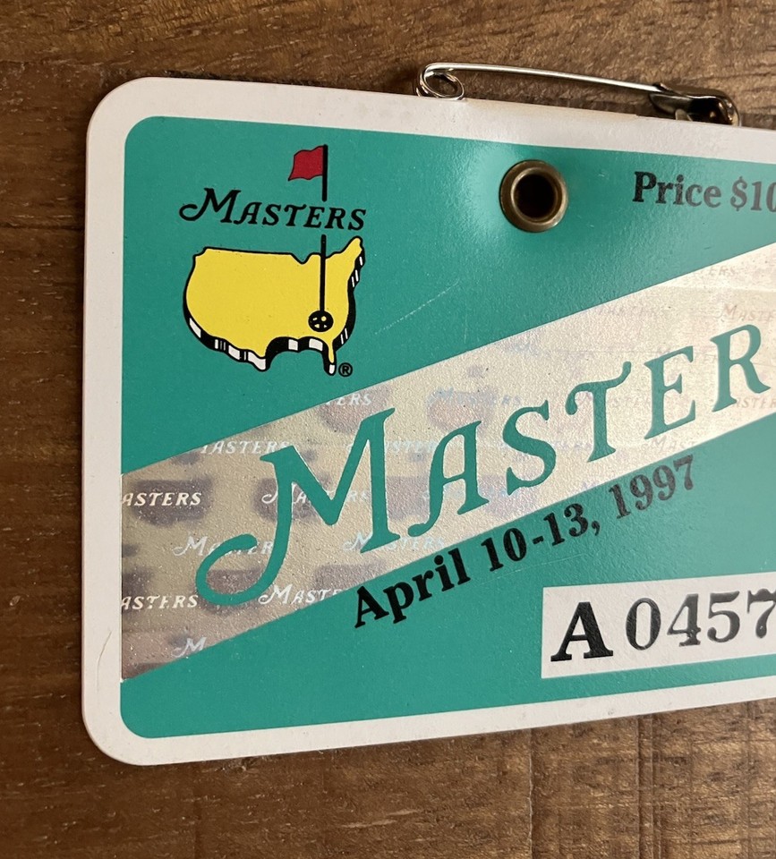 1997 Masters Badge - Augusta National Golf Club - Tiger Woods 1st ...