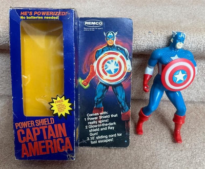 Remco Powerized Energized Power Shield Captain America Marvel Mego Box ...